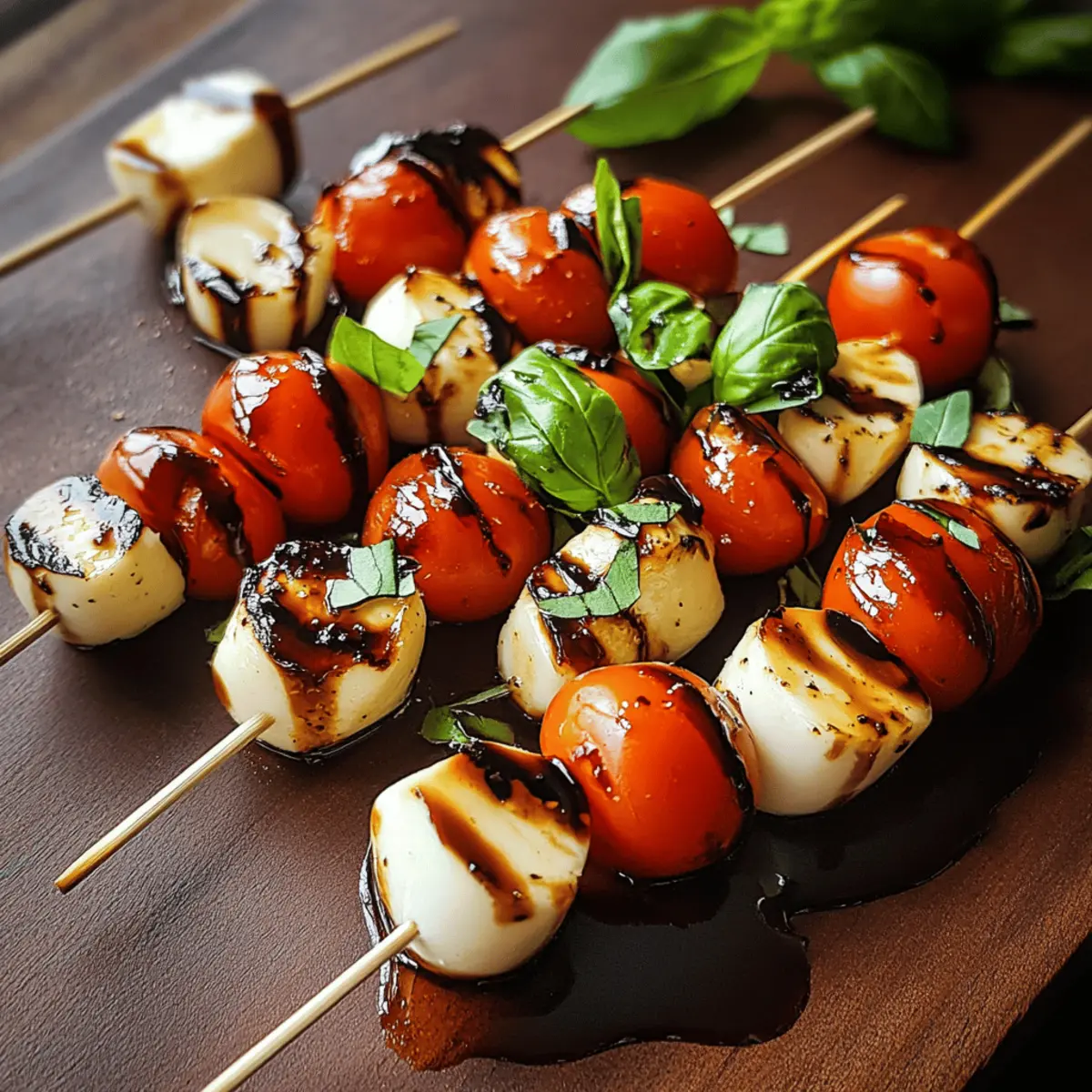 Easy Caprese Skewers with Balsamic Glaze: Delicious Fresh Bite