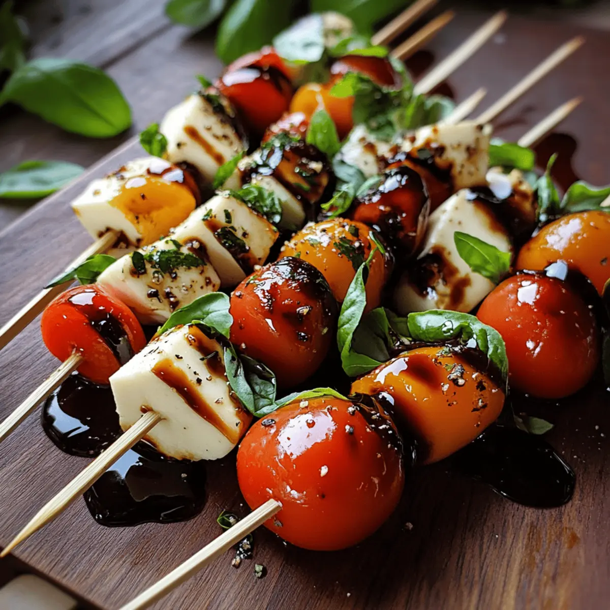 Easy Caprese Skewers with Balsamic Glaze: Delicious Fresh Bite